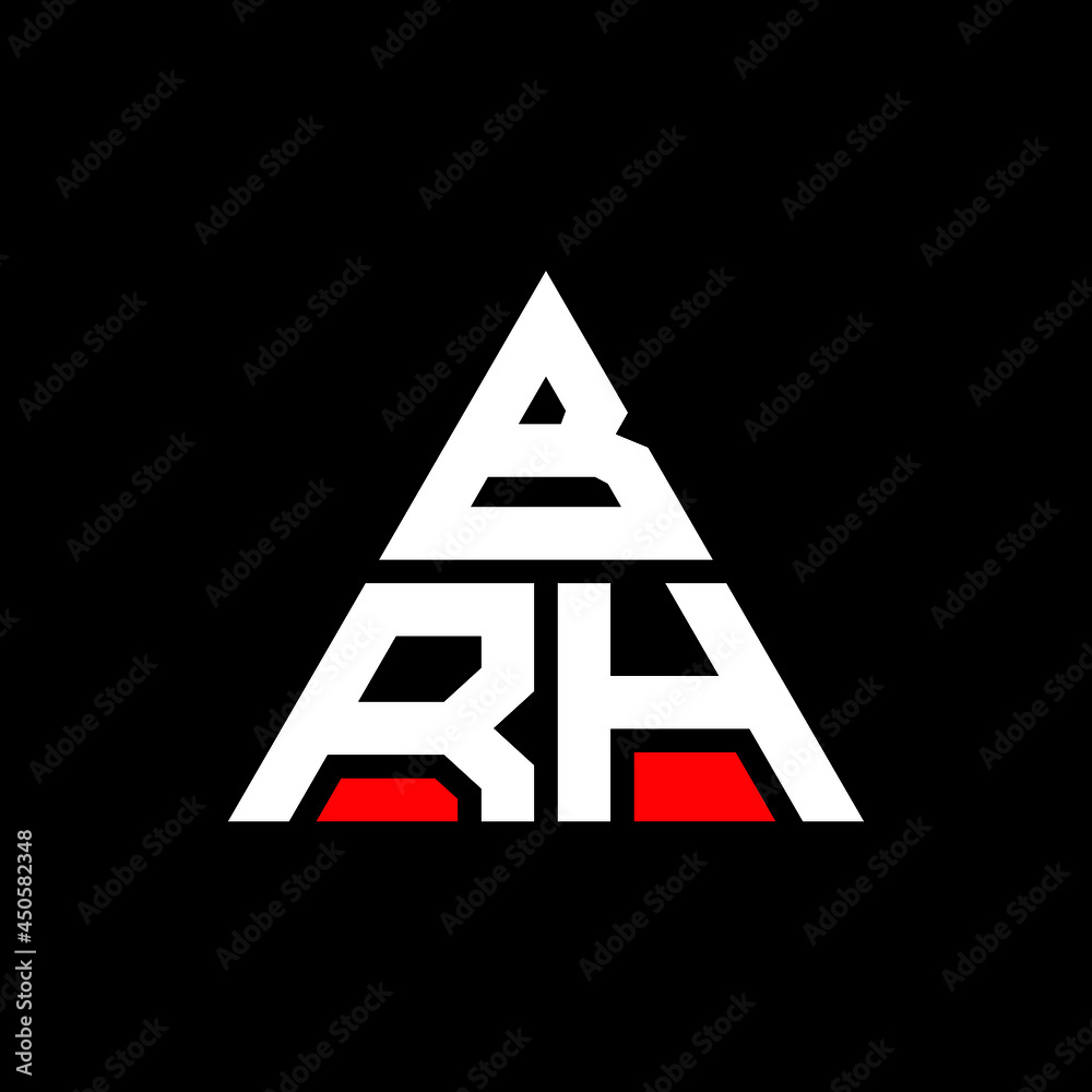 BRH triangle letter logo design with triangle shape. BRH triangle logo ...