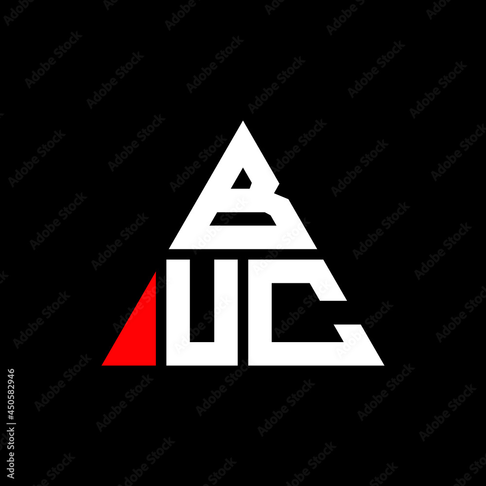 BUC triangle letter logo design with triangle shape. BUC triangle logo ...