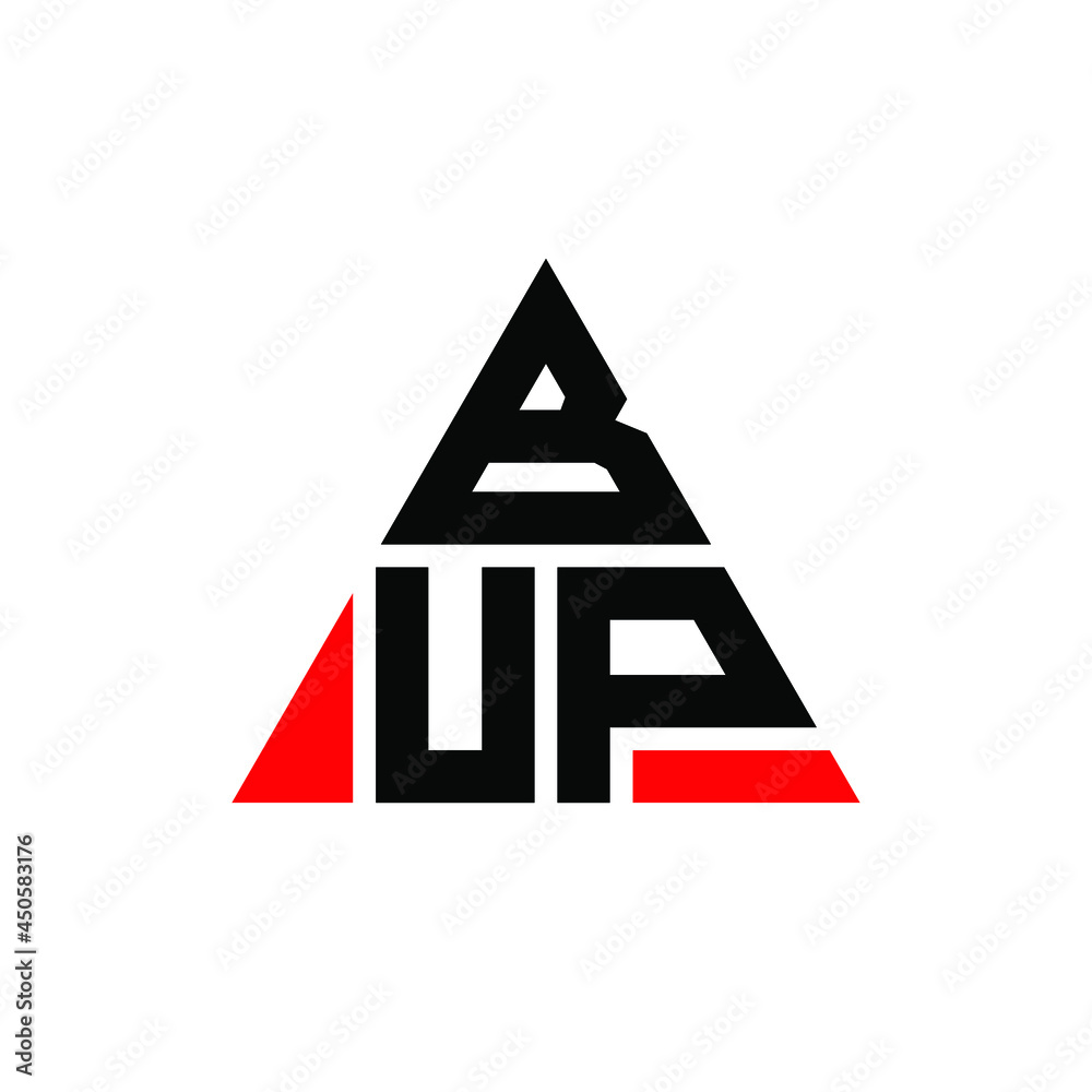 BUP triangle letter logo design with triangle shape. BUP triangle logo ...