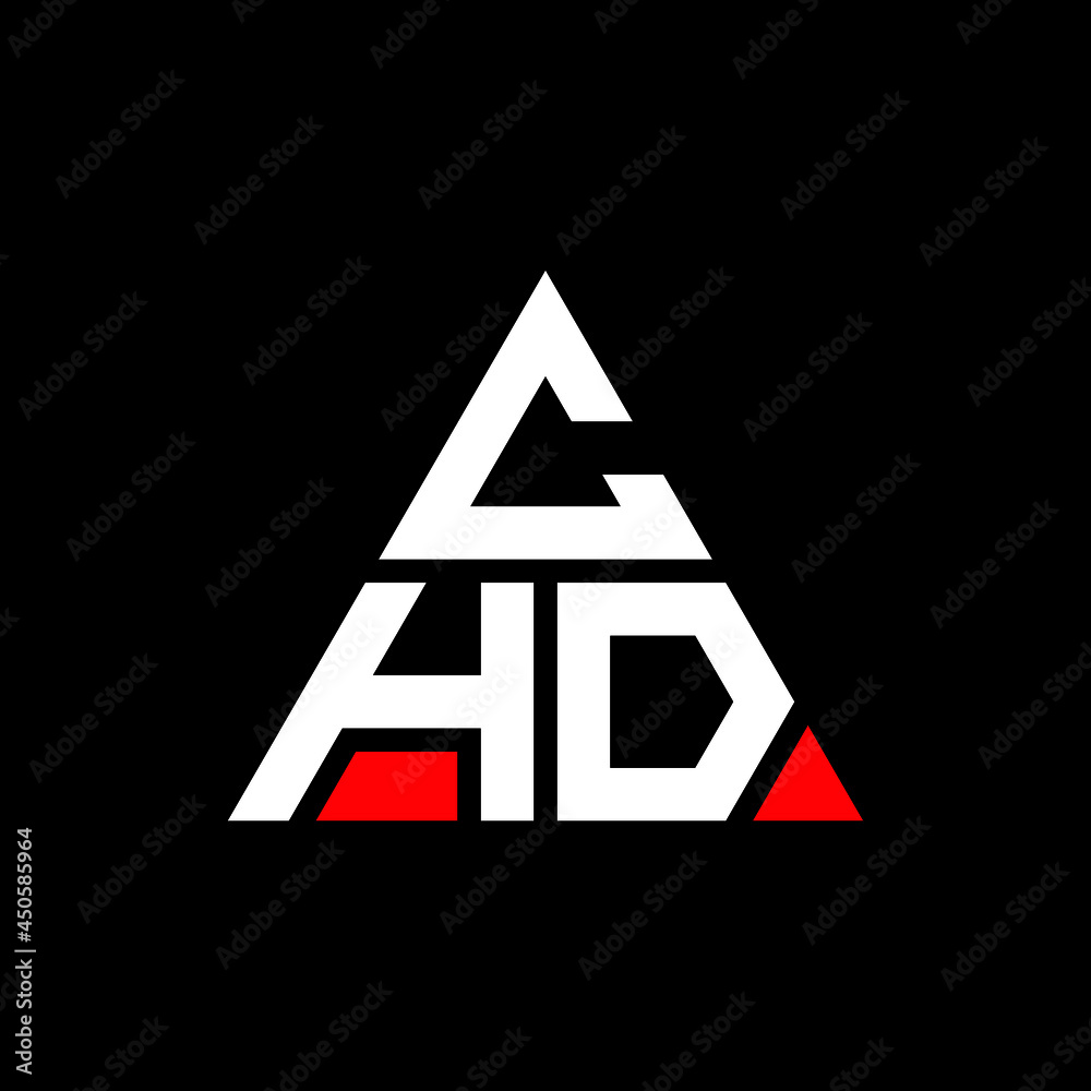 CHD triangle letter logo design with triangle shape. CHD triangle logo ...