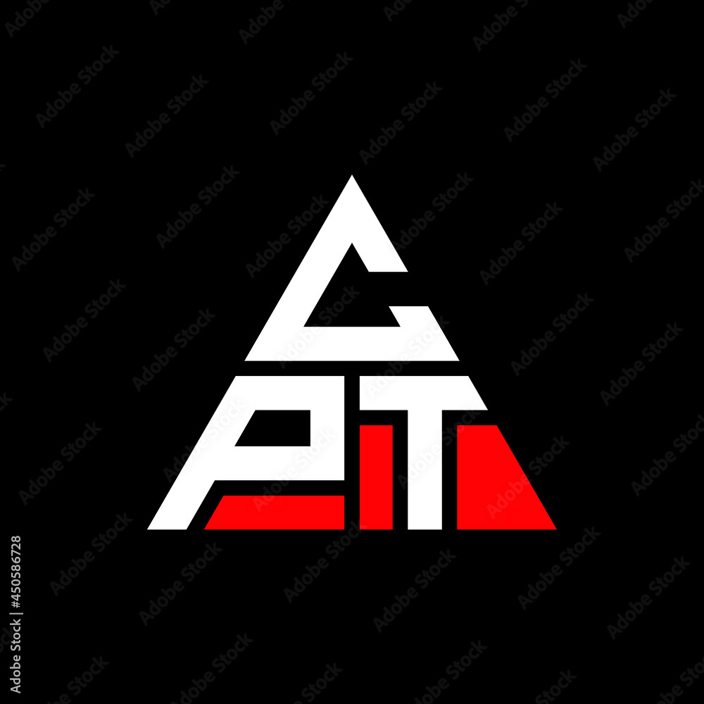 CPT triangle letter logo design with triangle shape. CPT triangle logo ...