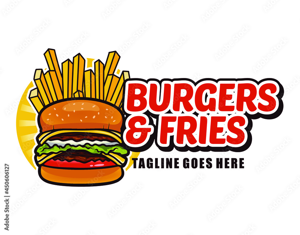 Burger Logo Vector Template, Design element for logo, poster, card ...