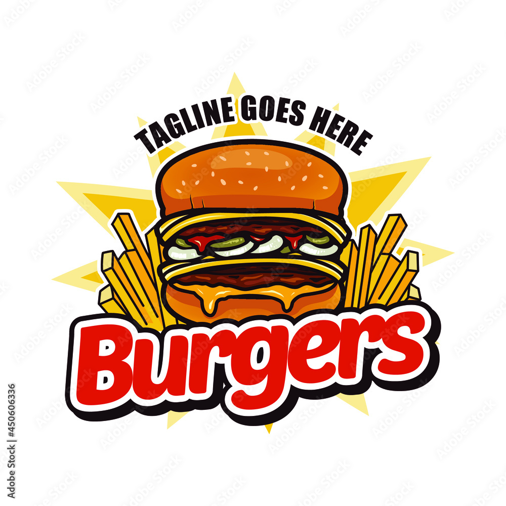 Burger Logo Vector Template, Design element for logo, poster, card ...