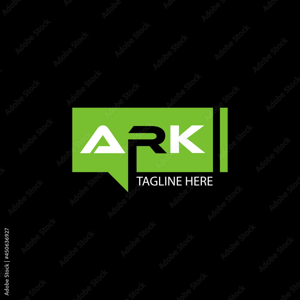ARK letter logo design on black background.ARK creative initials letter ...
