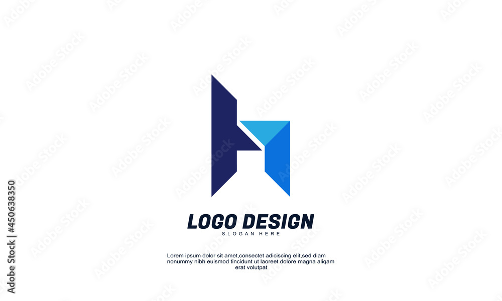 stock vector initial letter h logo vector design abstract emblem ...