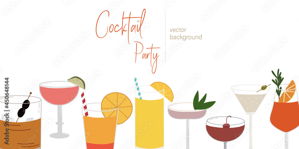 Cocktail party background. Vector illustration. Stock Vector | Adobe Stock