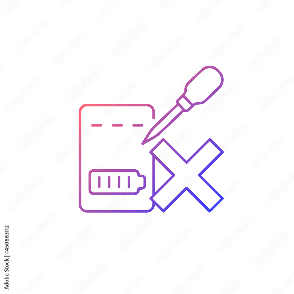 Dont puncture powerbank gradient linear vector manual label icon ...