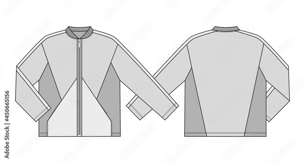 Fashion technical drawing of oversize sport jacket Stock Vector | Adobe ...