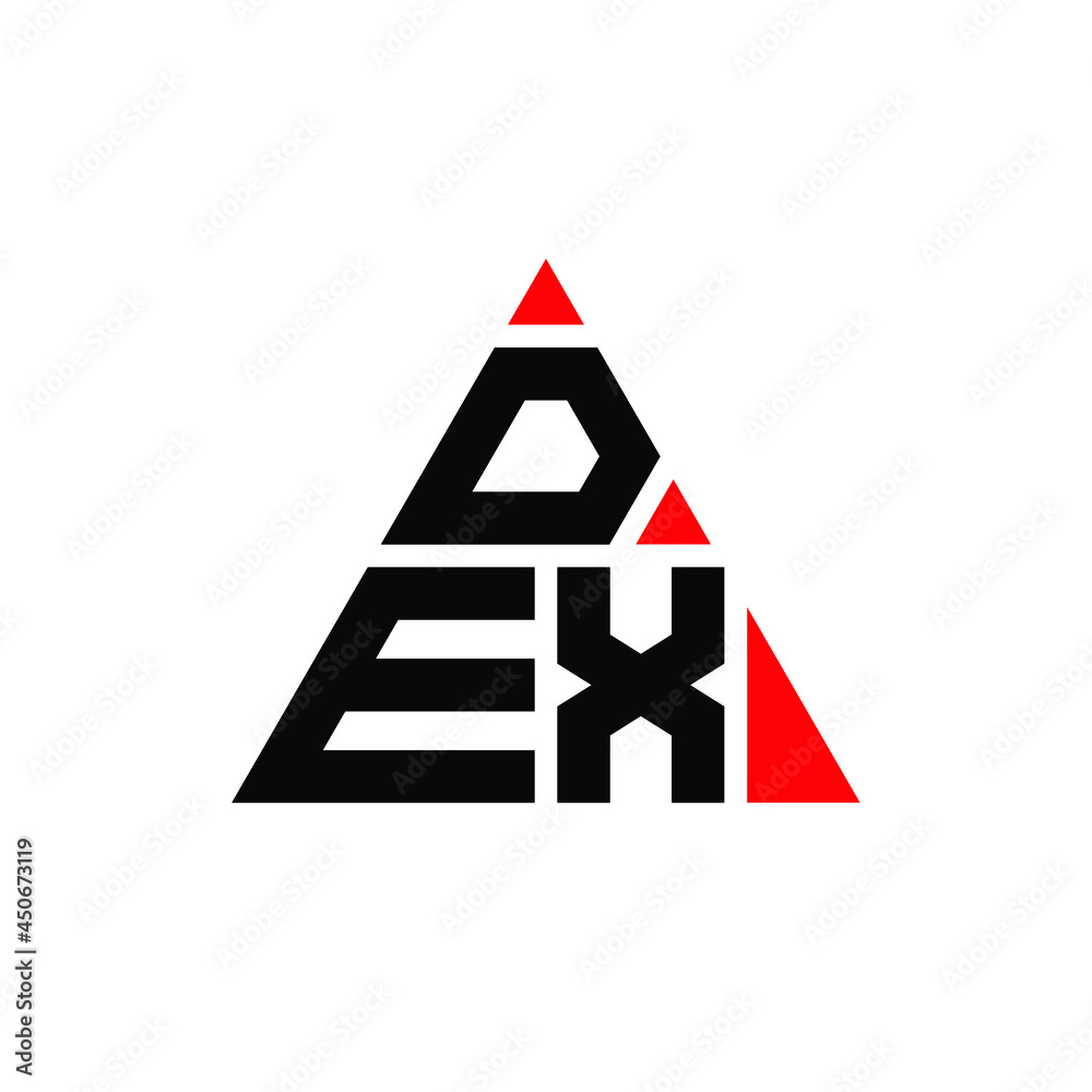 DEX triangle letter logo design with triangle shape. DEX triangle logo ...
