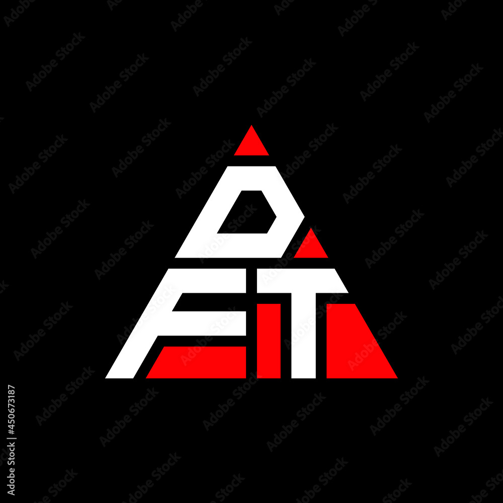 DFT triangle letter logo design with triangle shape. DFT triangle logo ...