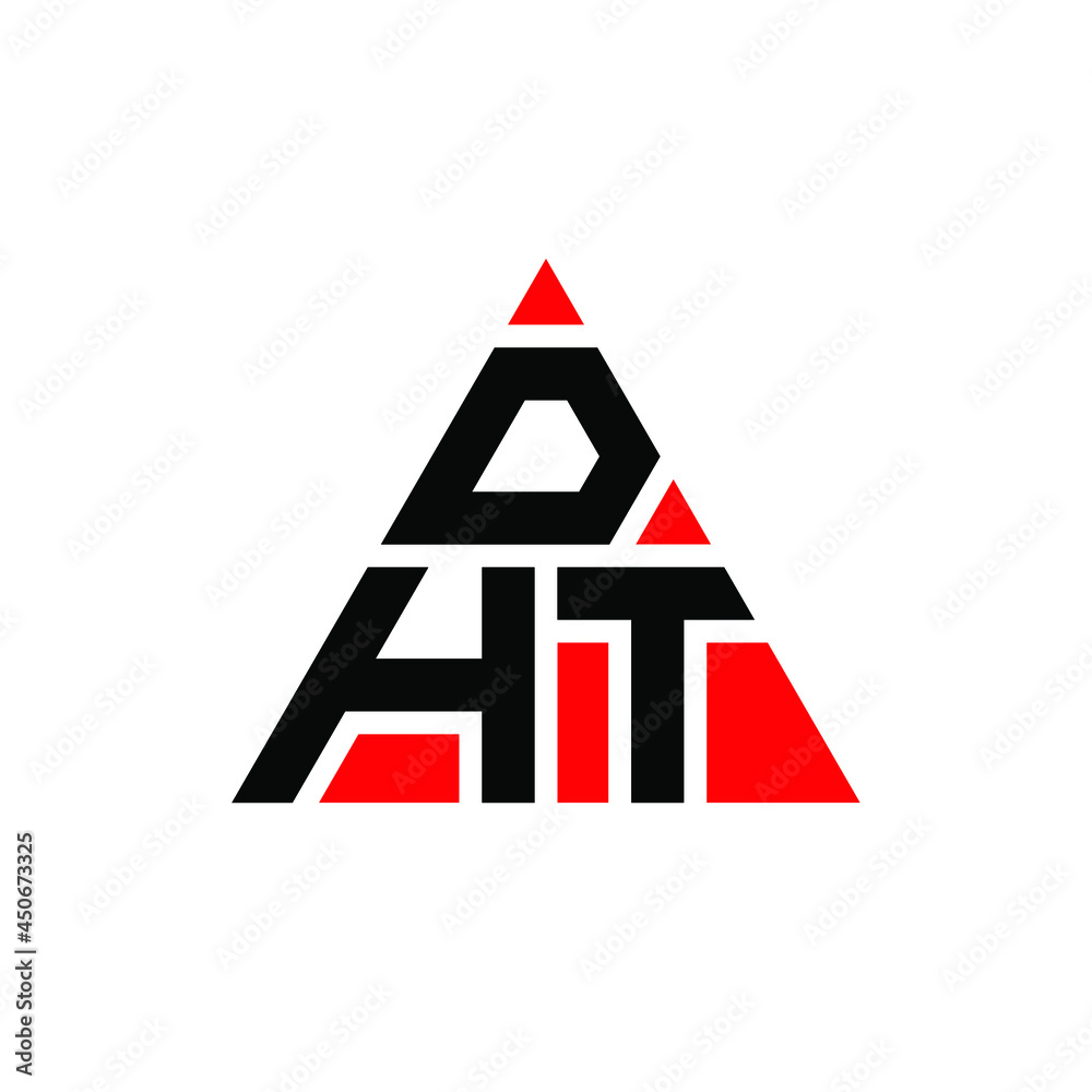 DHT triangle letter logo design with triangle shape. DHT triangle logo ...