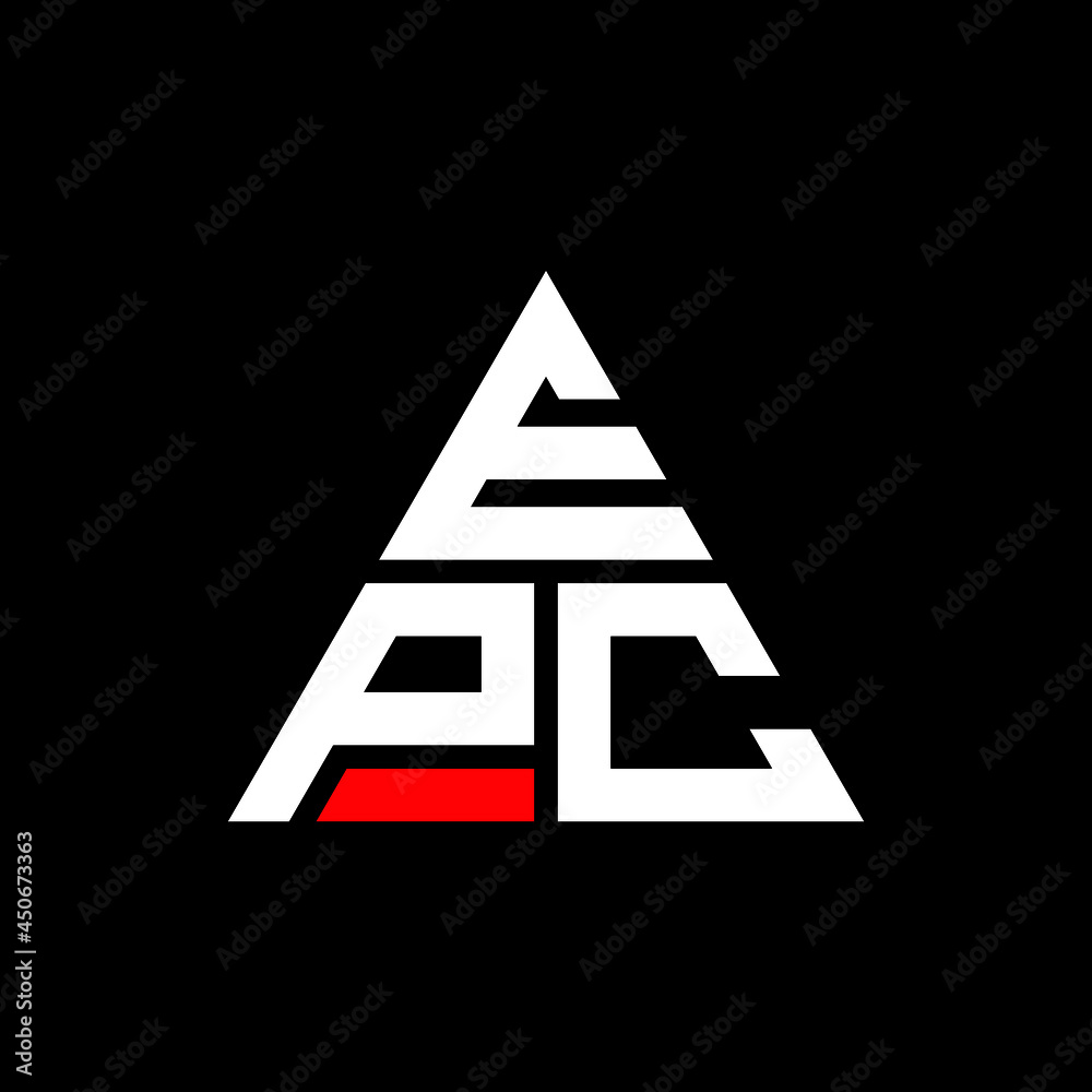 EPC triangle letter logo design with triangle shape. EPC triangle logo ...