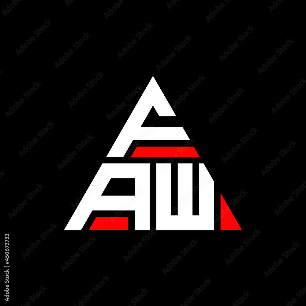 FAW triangle letter logo design with triangle shape. FAW triangle logo ...