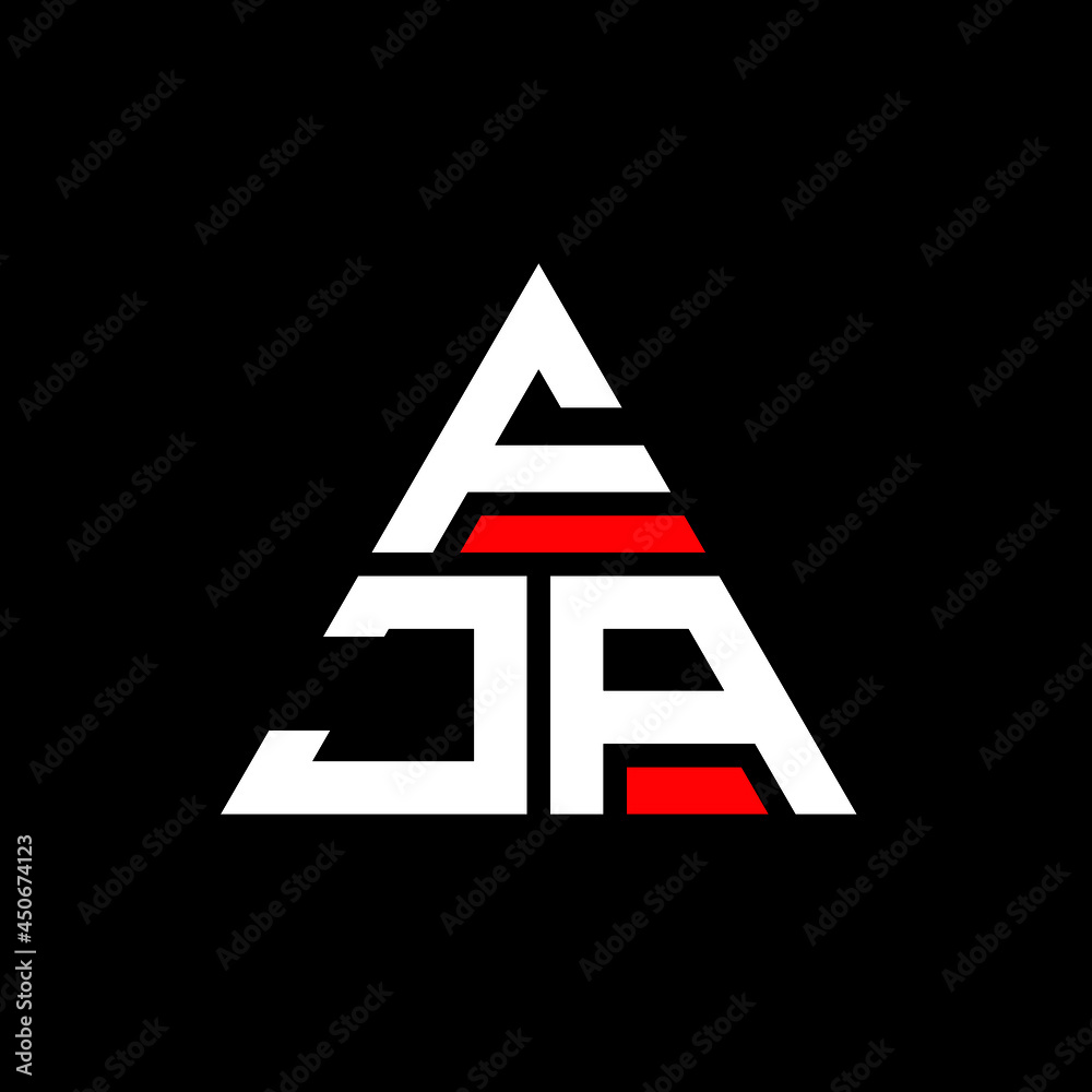 FJA triangle letter logo design with triangle shape. FJA triangle logo ...