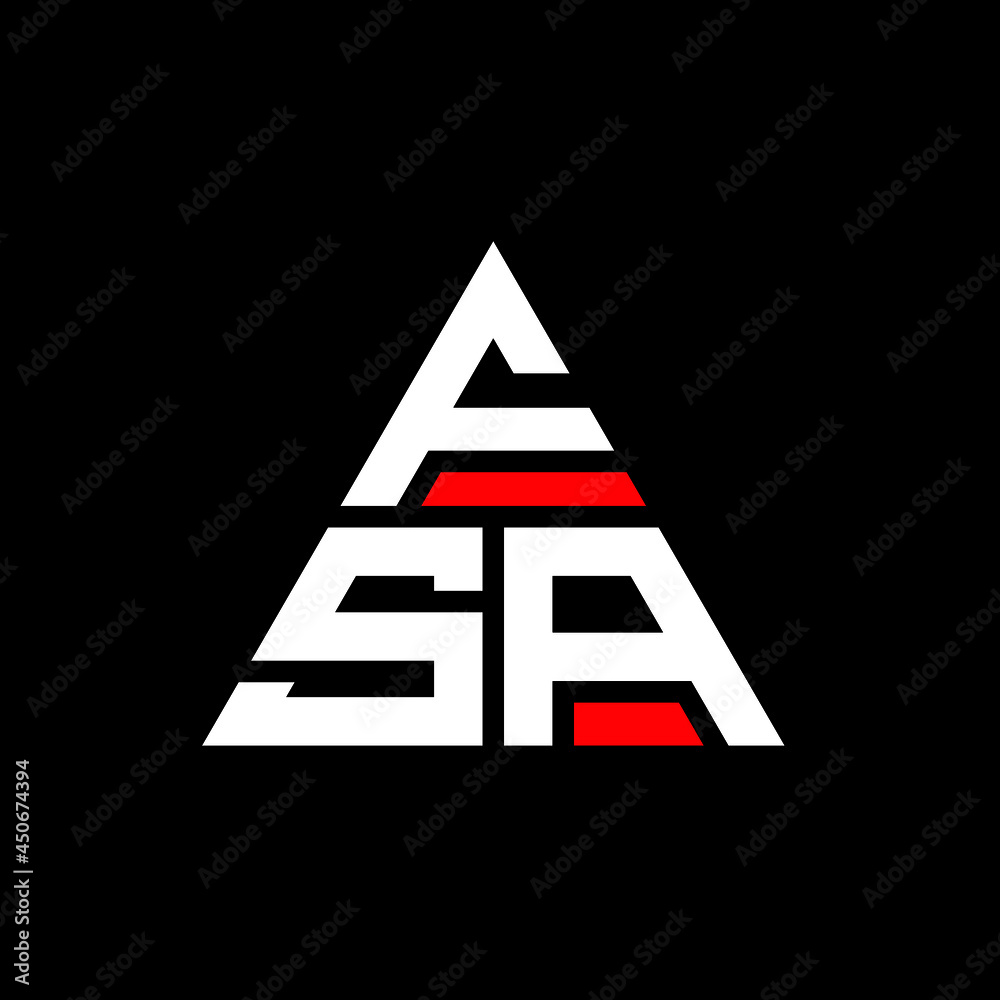 FSA triangle letter logo design with triangle shape. FSA triangle logo ...