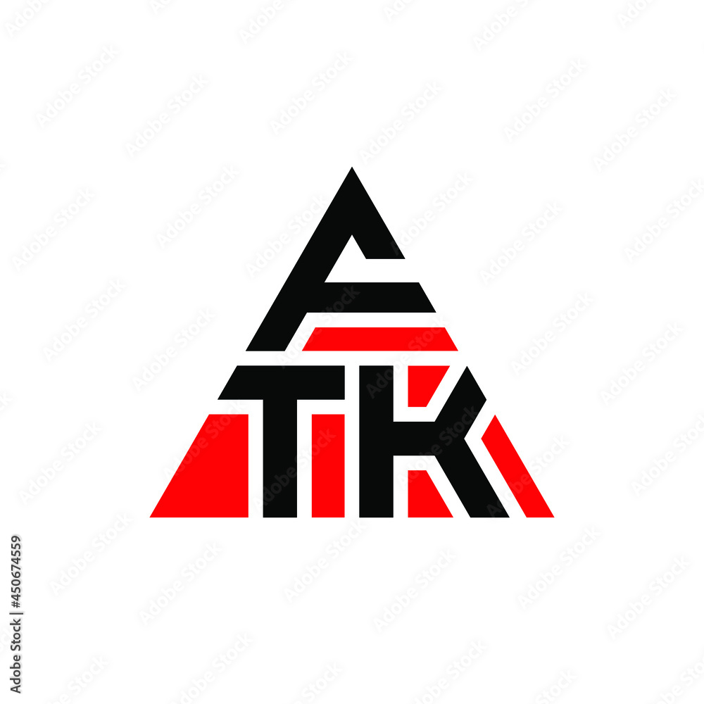 FTK triangle letter logo design with triangle shape. FTK triangle logo ...