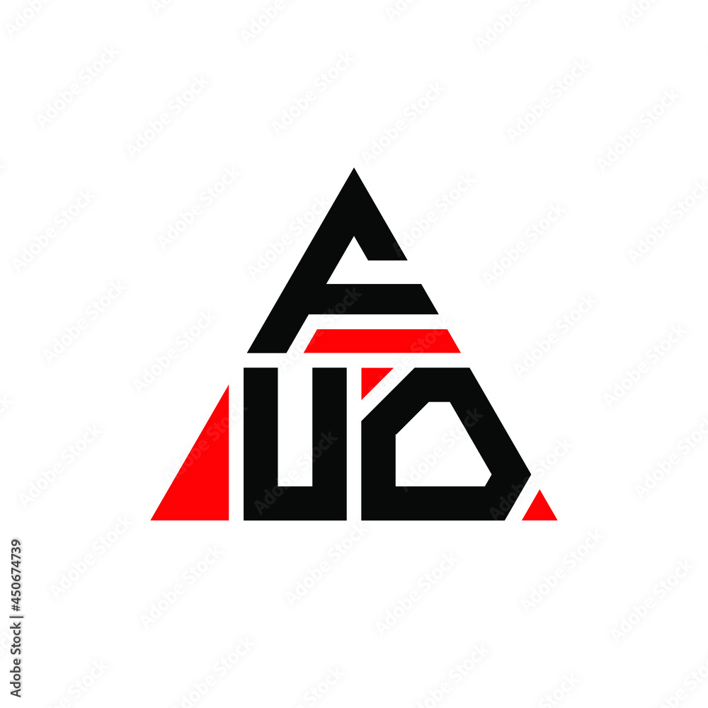 FUO triangle letter logo design with triangle shape. FUO triangle logo ...