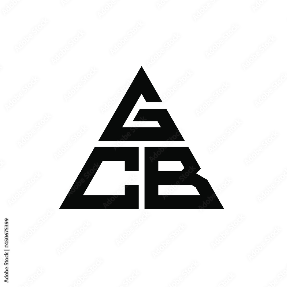 GCB triangle letter logo design with triangle shape. GCB triangle logo ...