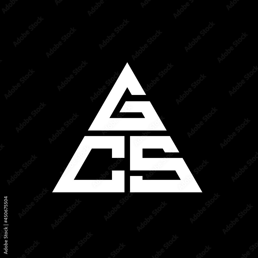 GCS triangle letter logo design with triangle shape. GCS triangle logo ...
