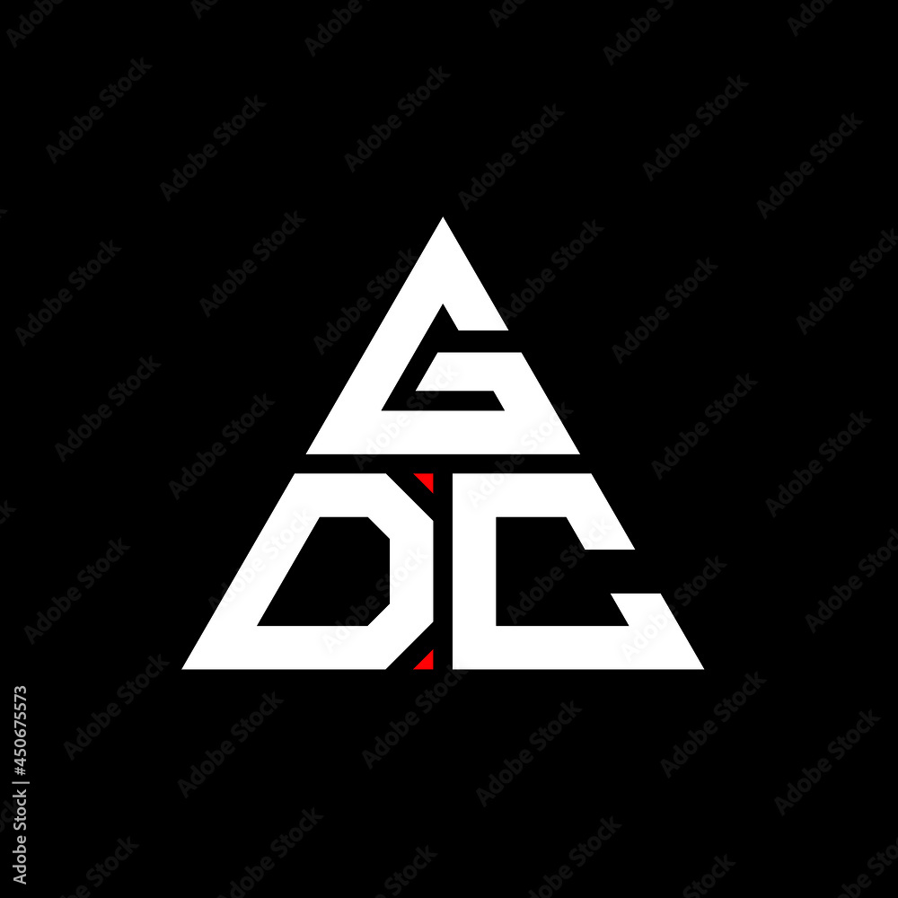 GDC triangle letter logo design with triangle shape. GDC triangle logo ...