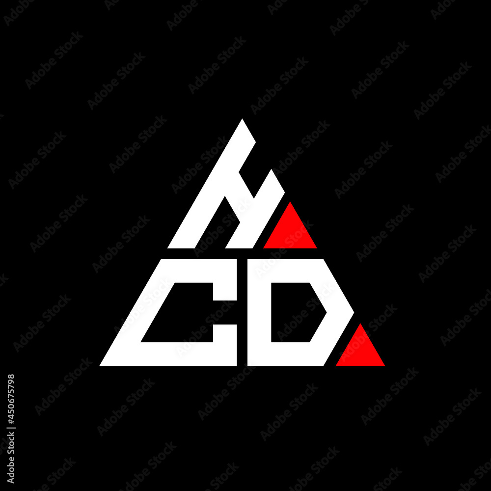HCD triangle letter logo design with triangle shape. HCD triangle logo ...