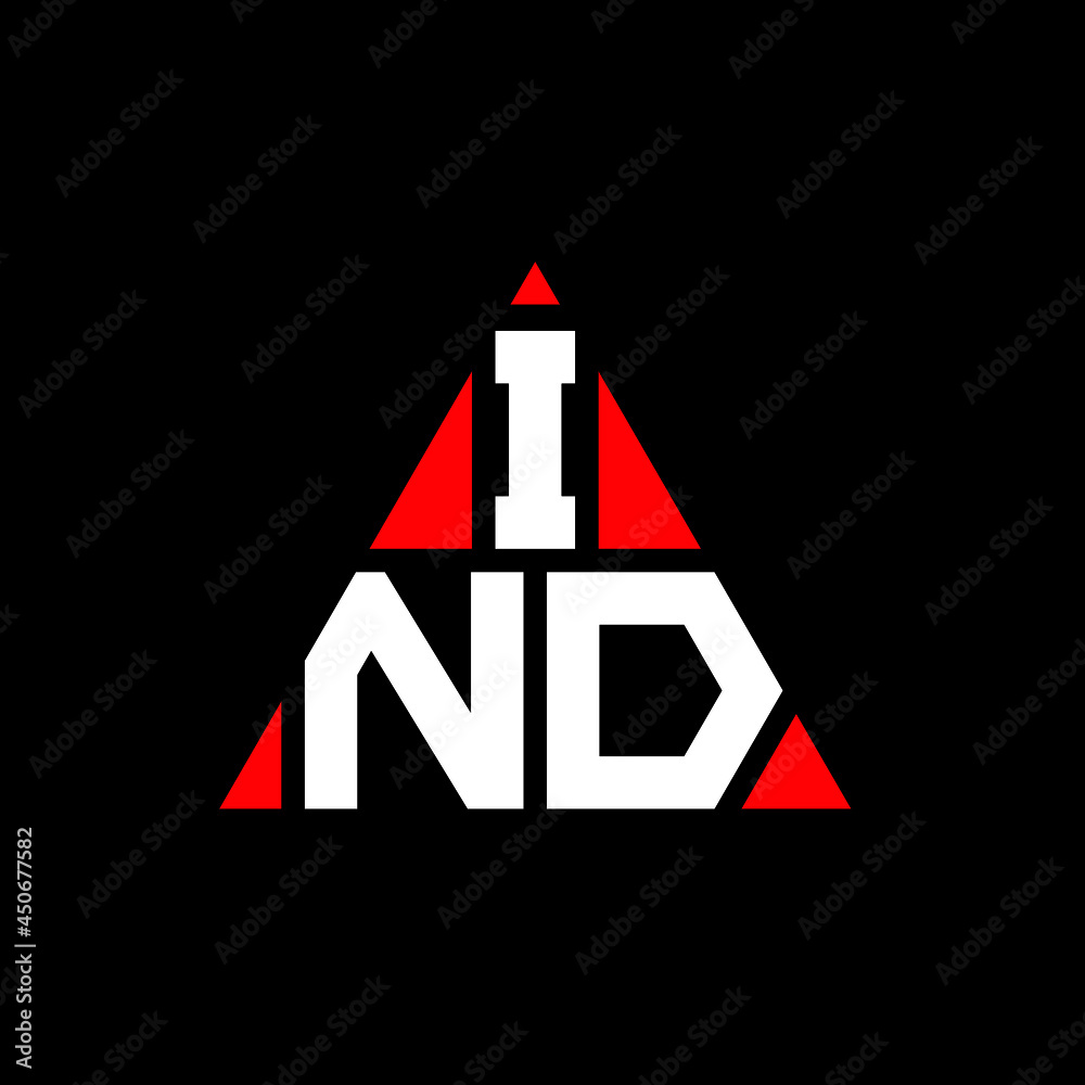 IND triangle letter logo design with triangle shape. IND triangle logo ...