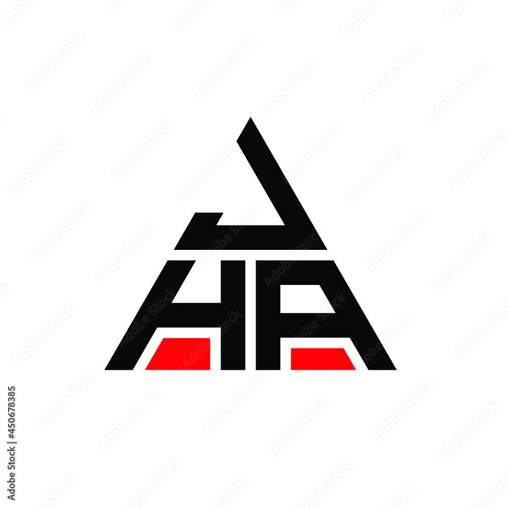 JHA triangle letter logo design with triangle shape. JHA triangle logo ...