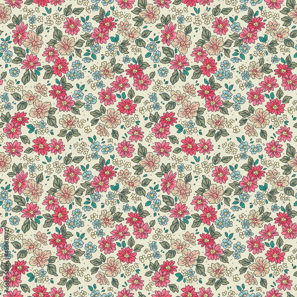 Seamless Pastel Color Vintage Tiny Flower Pattern Background | Best ...