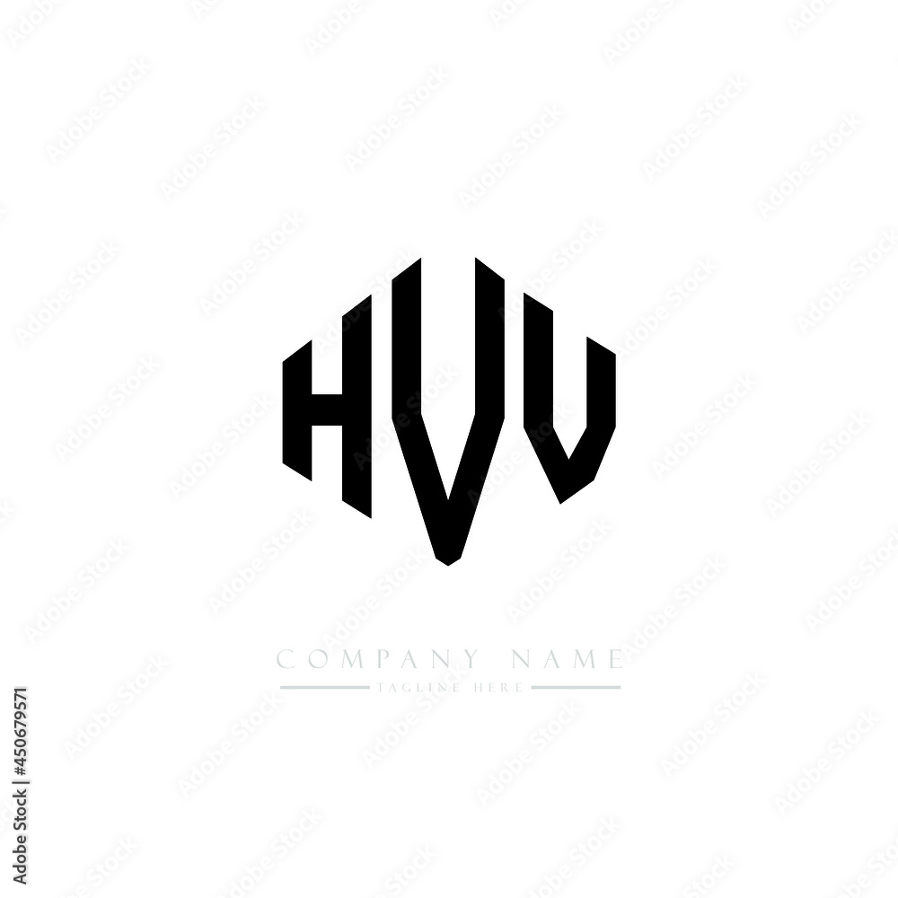 HVV letter logo design with polygon shape. HVV polygon logo monogram ...