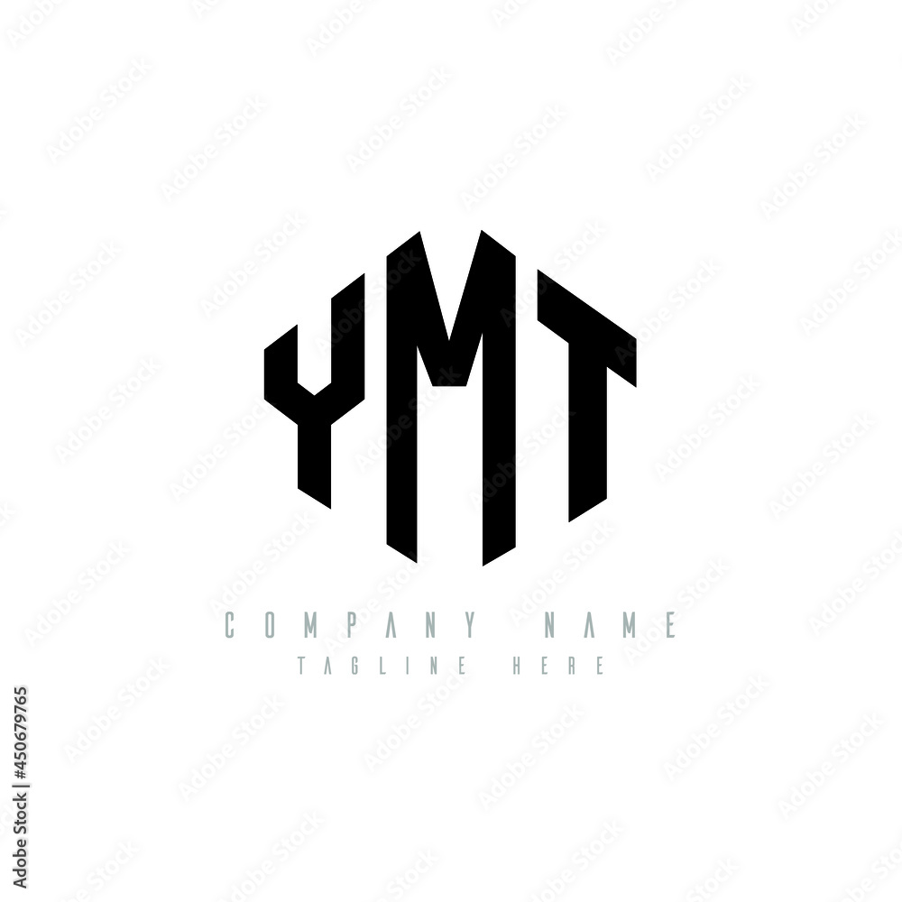 YMT letter logo design with polygon shape. YMT polygon logo monogram ...