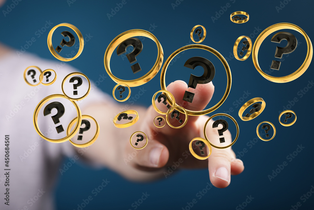 Question mark and concept of science and technology. Stock Photo ...