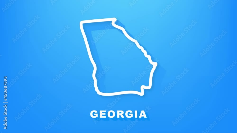 Georgia state map outline animation. Motion graphics. Stock Video ...