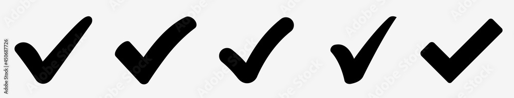 Check mark icons set. Check marks symbol collection. Simple check mark ...
