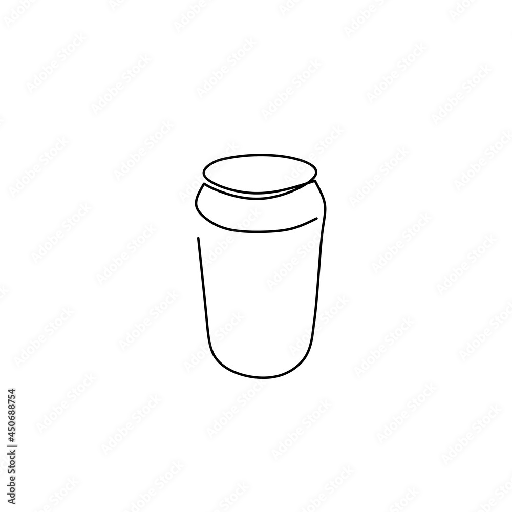 Continuous line drawing of beverage cans, object one line, single line ...