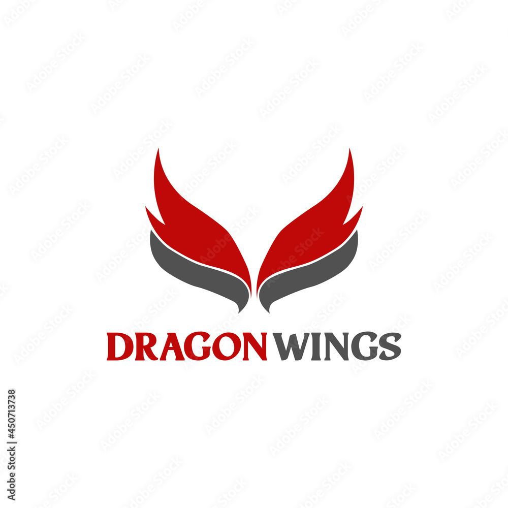 Wing Dragon Logo Design Stock Vector | Adobe Stock