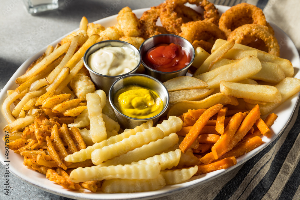 Homemade Crispy Deep Fried French Fry Platter Stock Photo | Adobe Stock