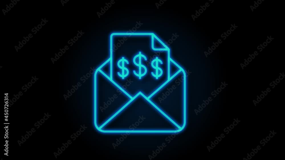 Invoice icon , email message received with bill document, flat style ...
