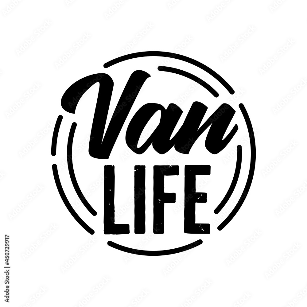 Van Life Logo, Van Life Text, Vector Illustration Background Stock ...