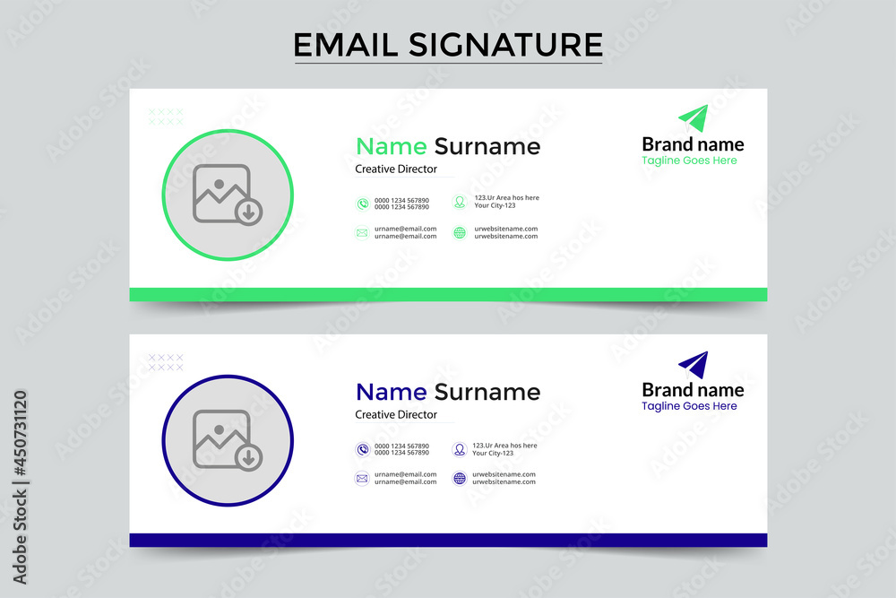 Corporate Email signature template and creative modern layout design ...