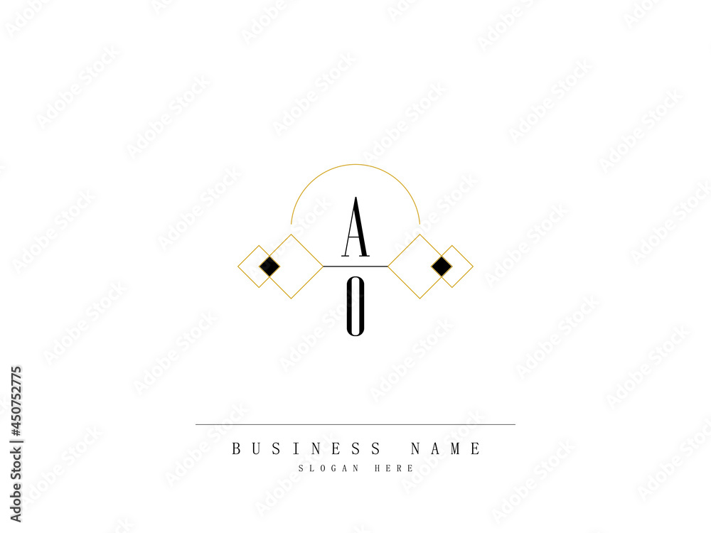 Letter AO Logo, Diamond ao Logo Template with Creative Line Art Concept ...
