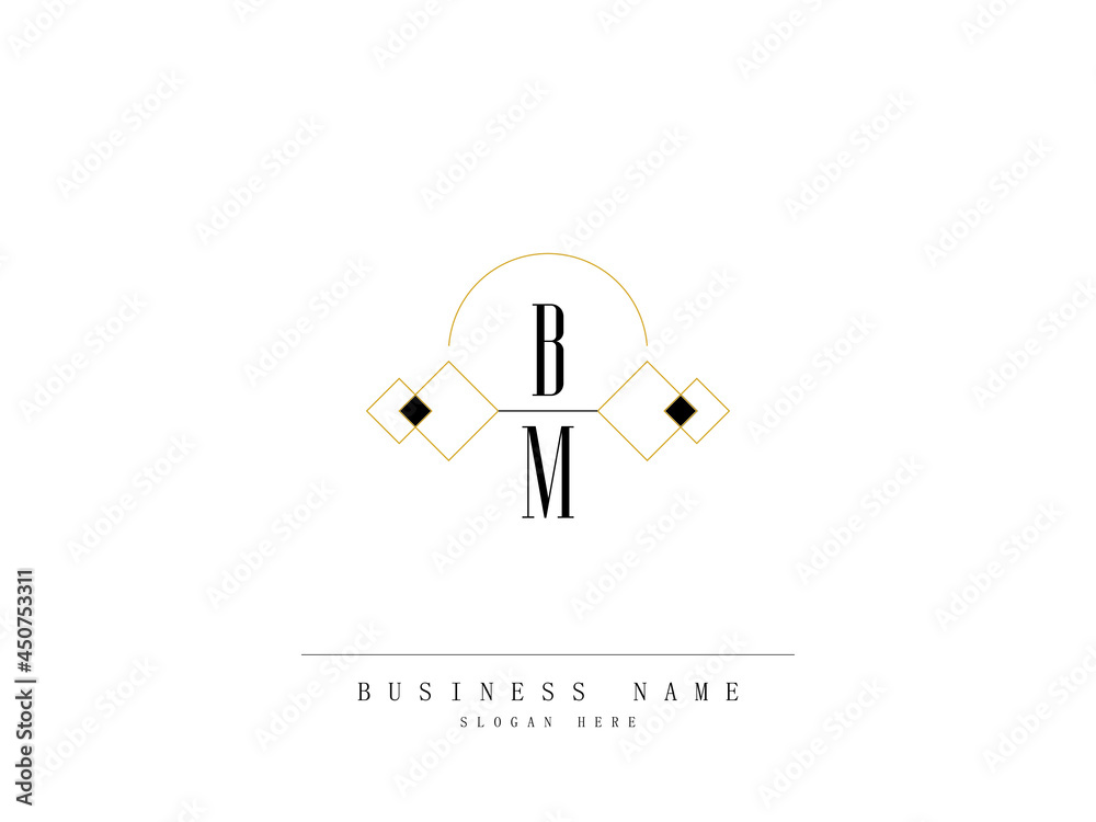 Letter BM Logo, Diamond bm Logo Template with Creative Line Art Concept ...