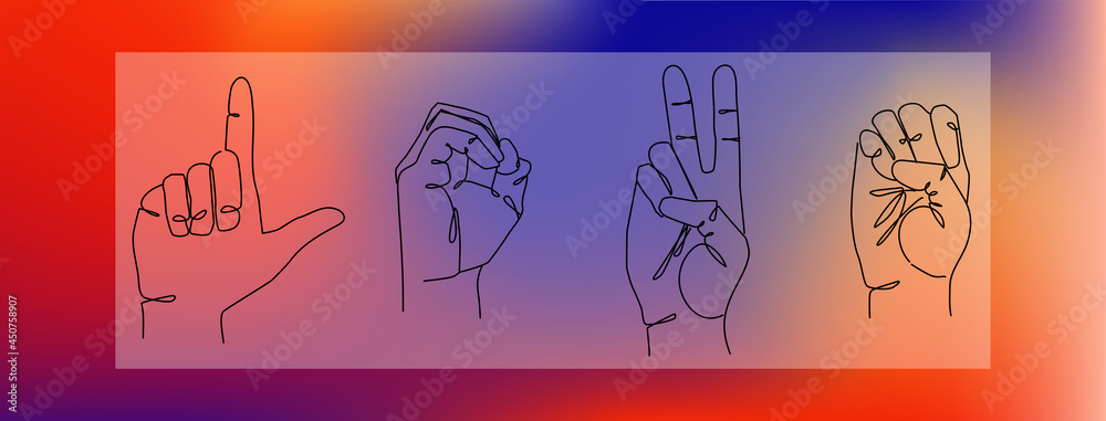 Sign Language Love - vector illustration. Colorful I Love You sign hand ...