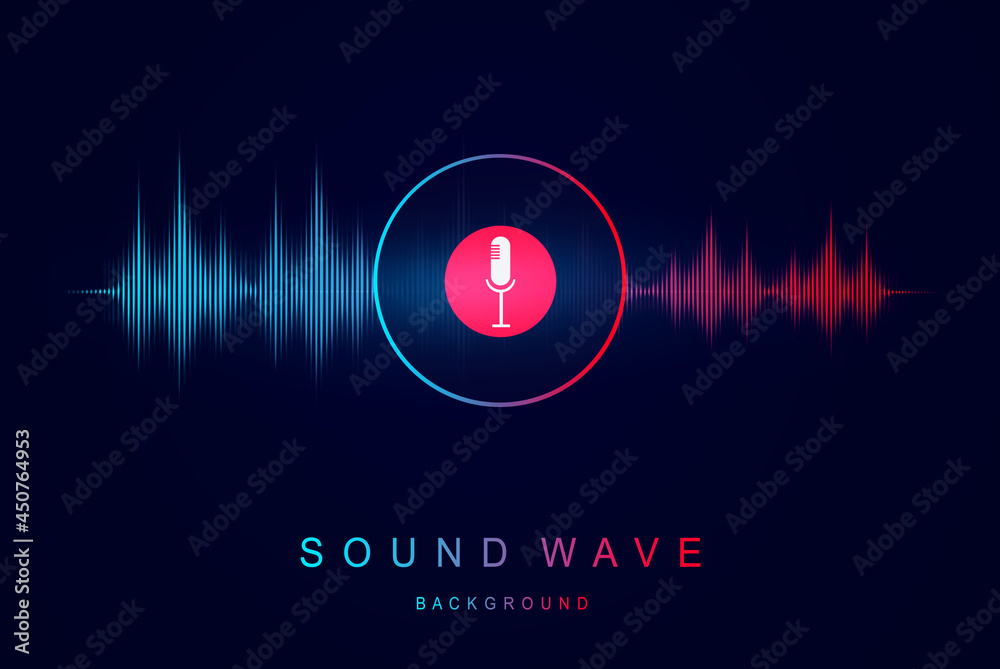 Voice and sound recognition. Sound wave equalizer. Modern visualization ...