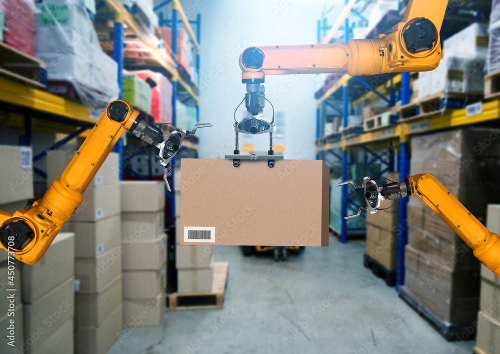 Smart robot arm system for innovative warehouse and factory digital ...