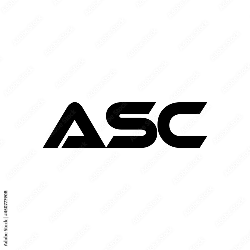 ASC letter logo design with white background in illustrator, vector ...