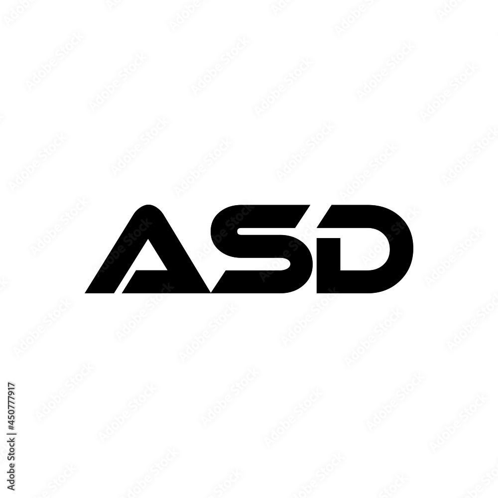 Vecteur Stock ASD letter logo design with white background in ...