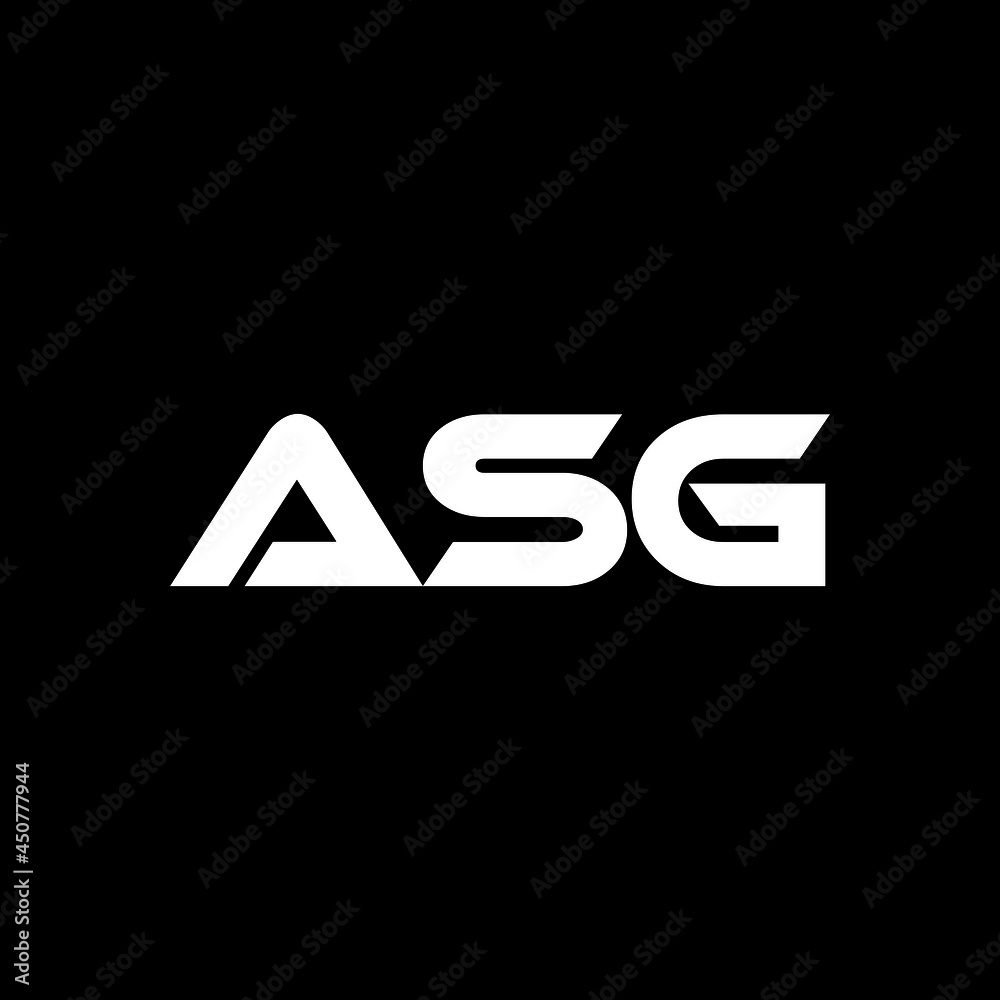 ASG letter logo design with black background in illustrator, vector ...