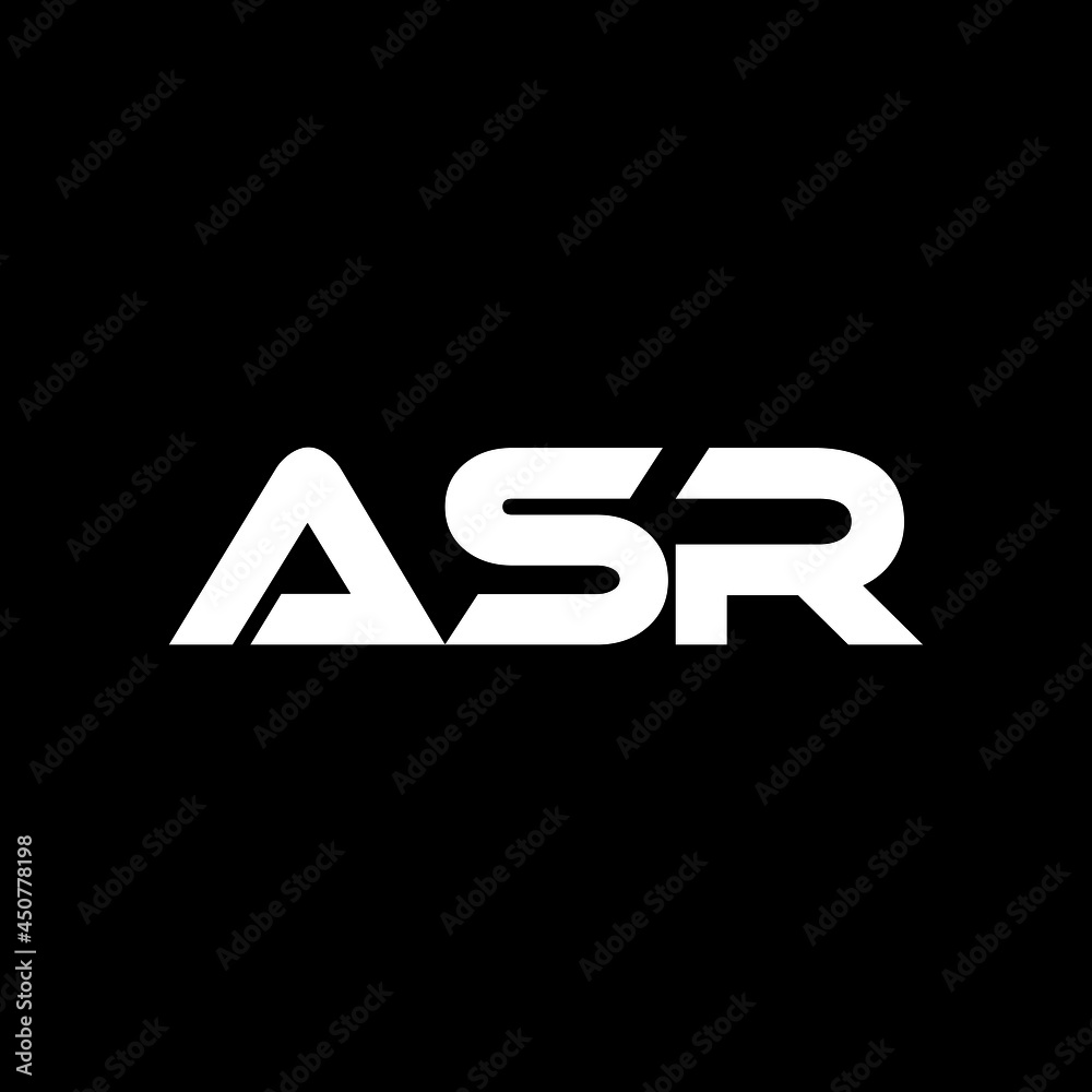 ASR letter logo design with black background in illustrator, vector ...