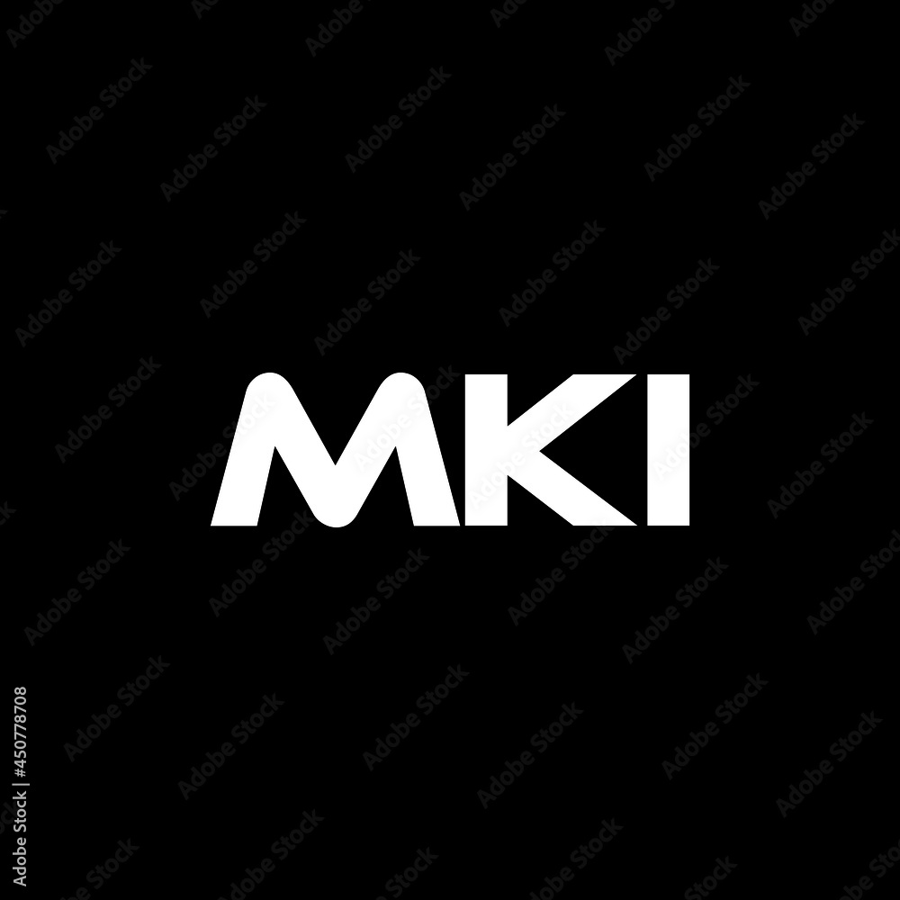 MKI letter logo design with black background in illustrator, vector ...