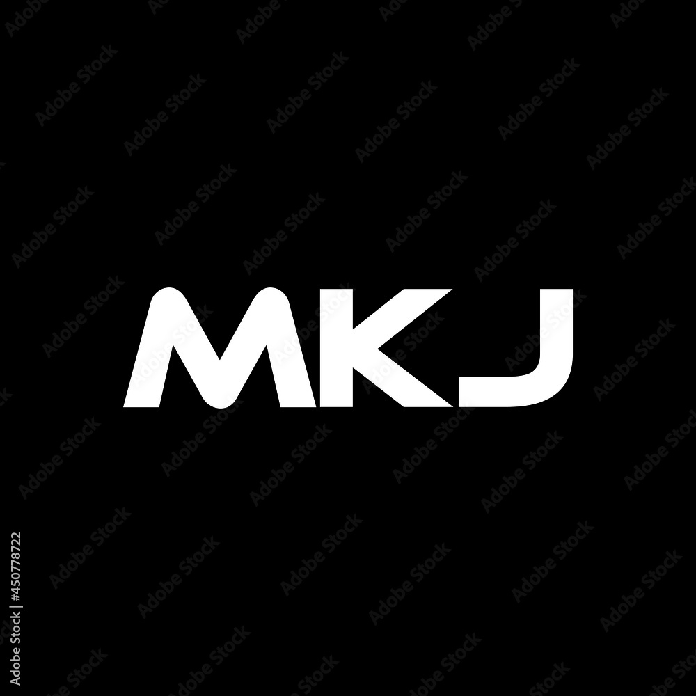 MKJ letter logo design with black background in illustrator, vector ...